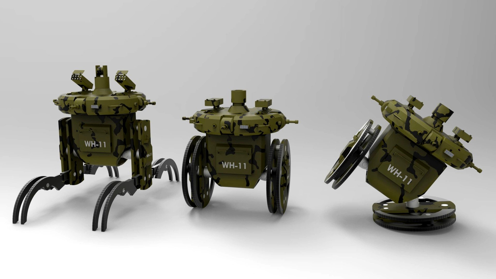 All terrain combat robot 3d model