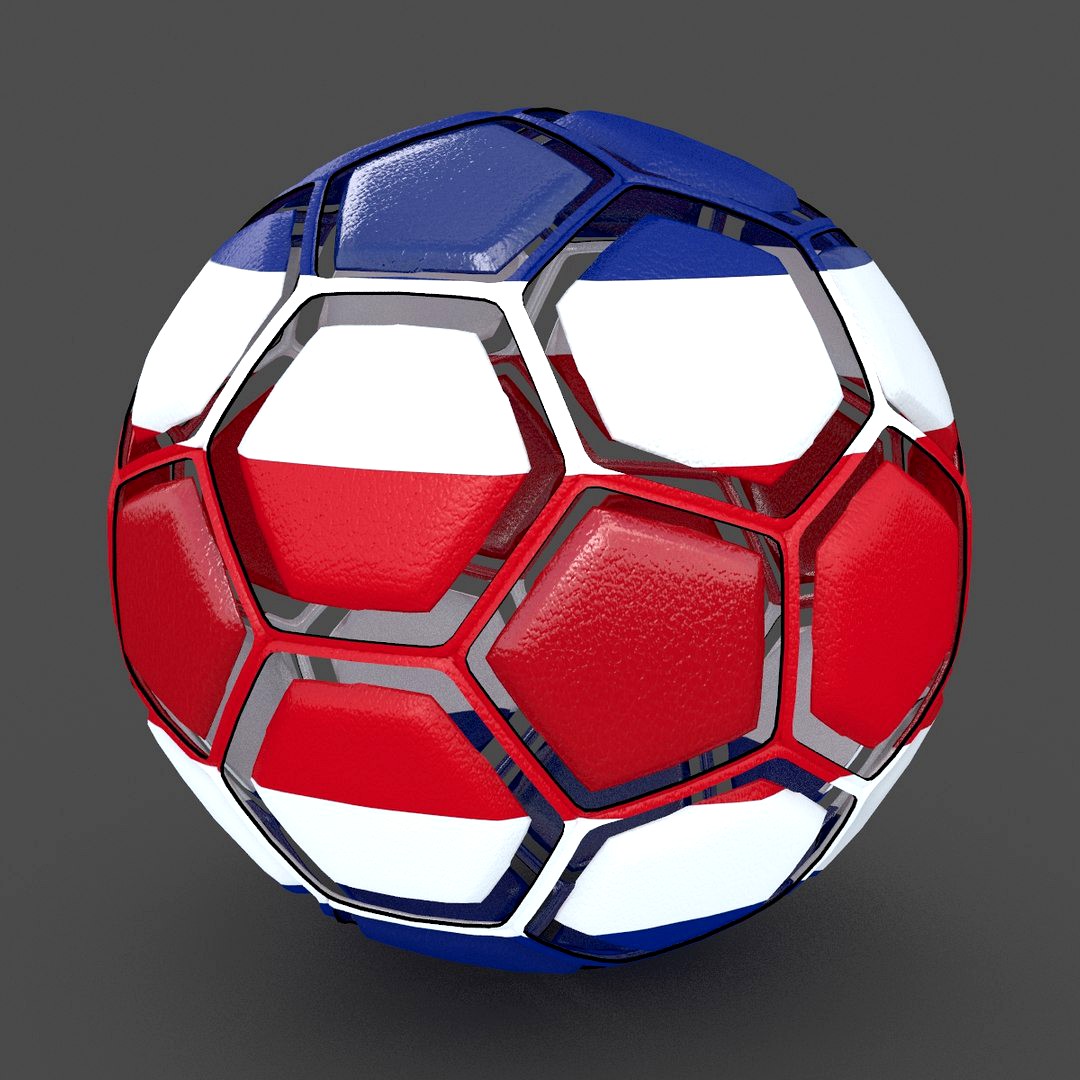 Soccerball dissasembled Costa Rica 3d model
