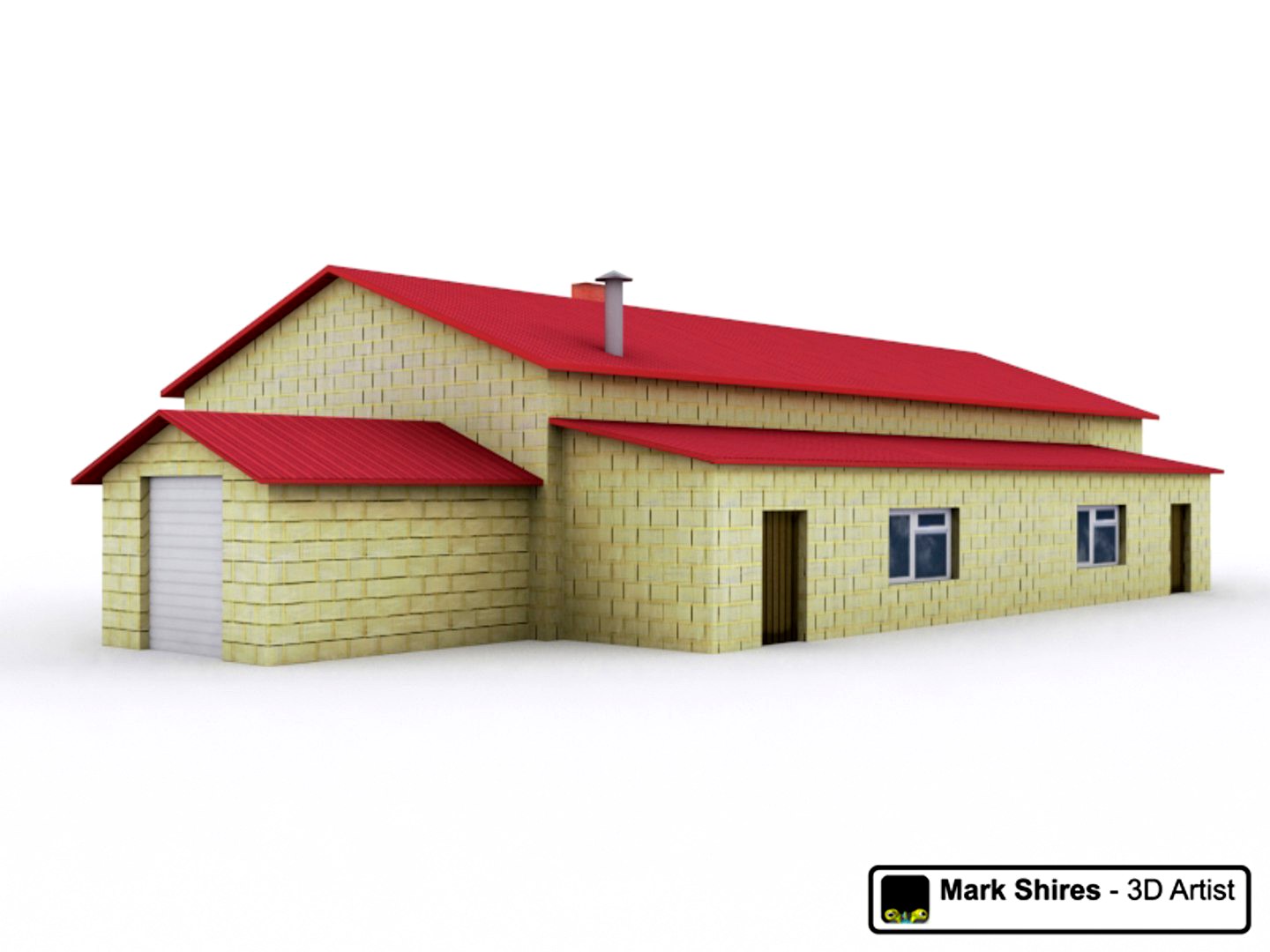Barn Building Low Poly 3d model