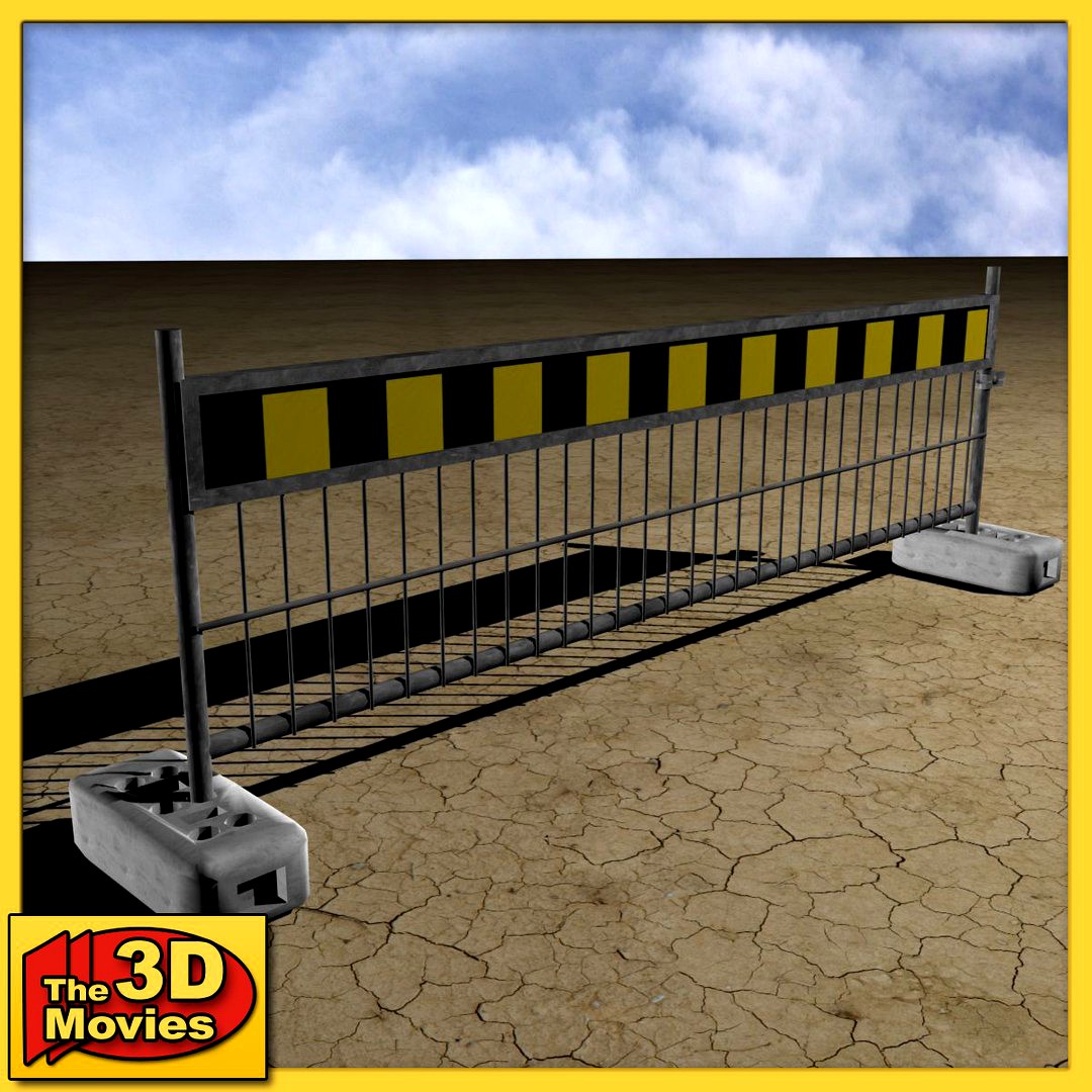 yellow-black construction barrier 3d model