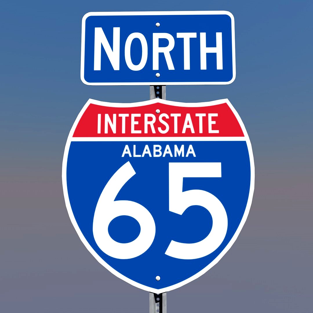 3D Alabama Interstate 65 Signs model