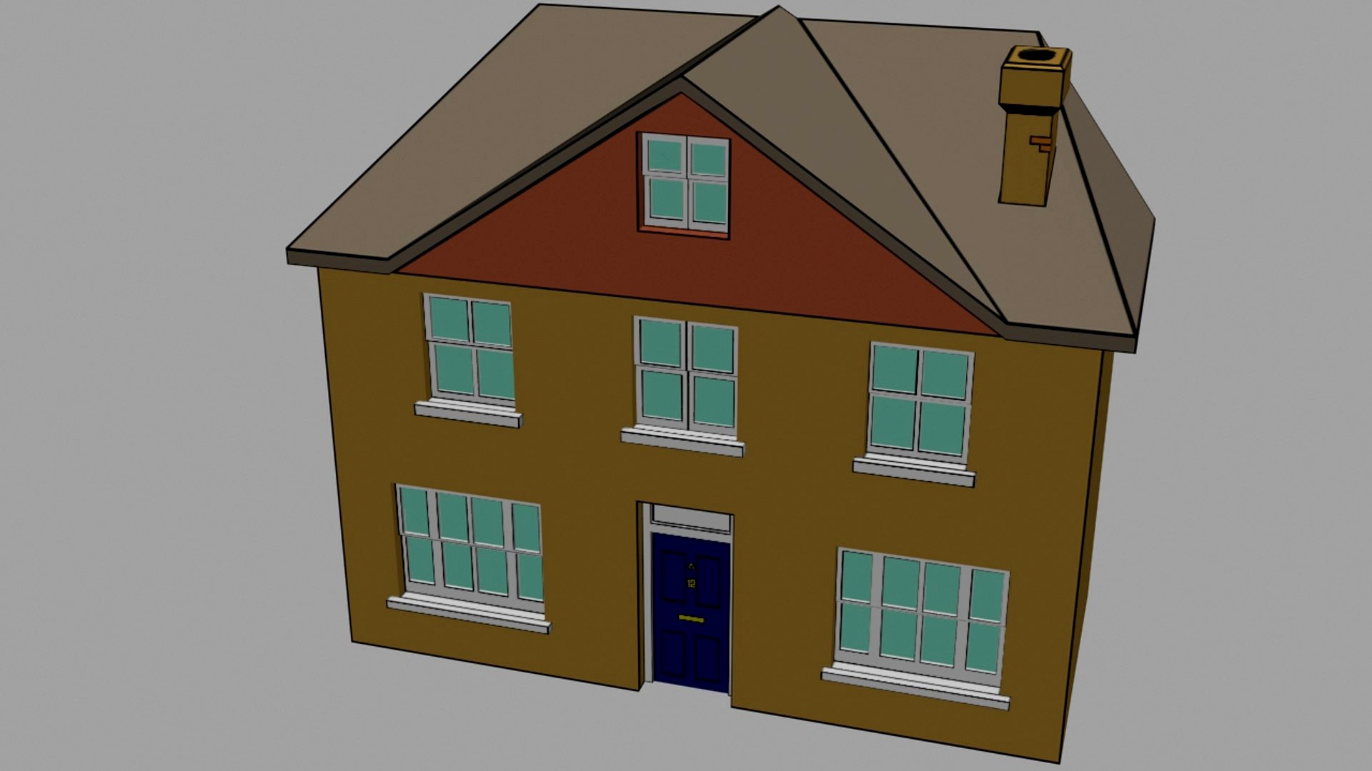 Low Poly House - Cartoon Textures 3d model