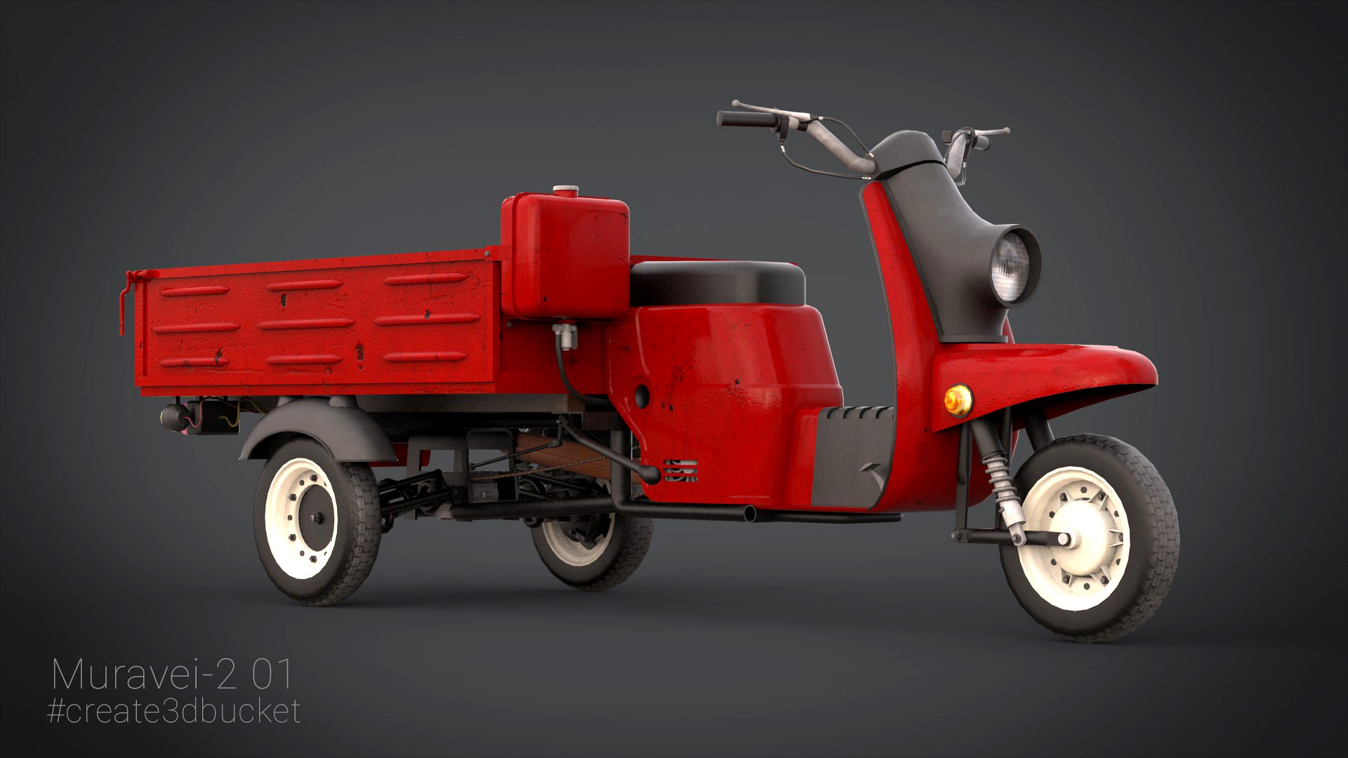Muravei-2 01 (Soviet cargo Tuk Tuk) 3d model