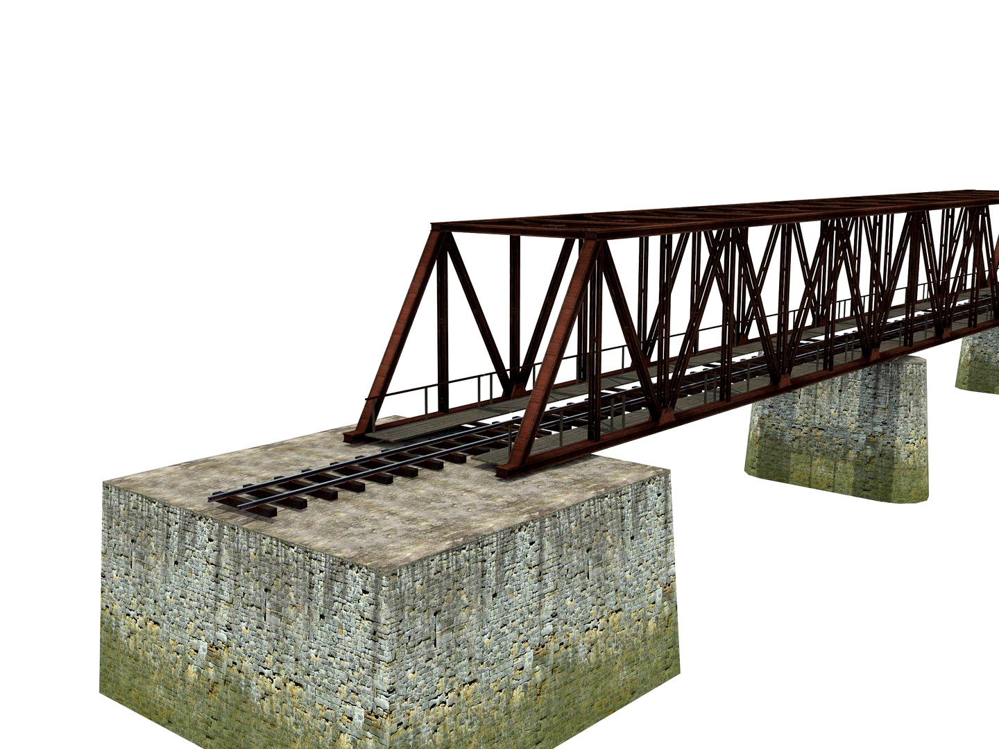 Modular Railway Bridge Low-poly 3d model
