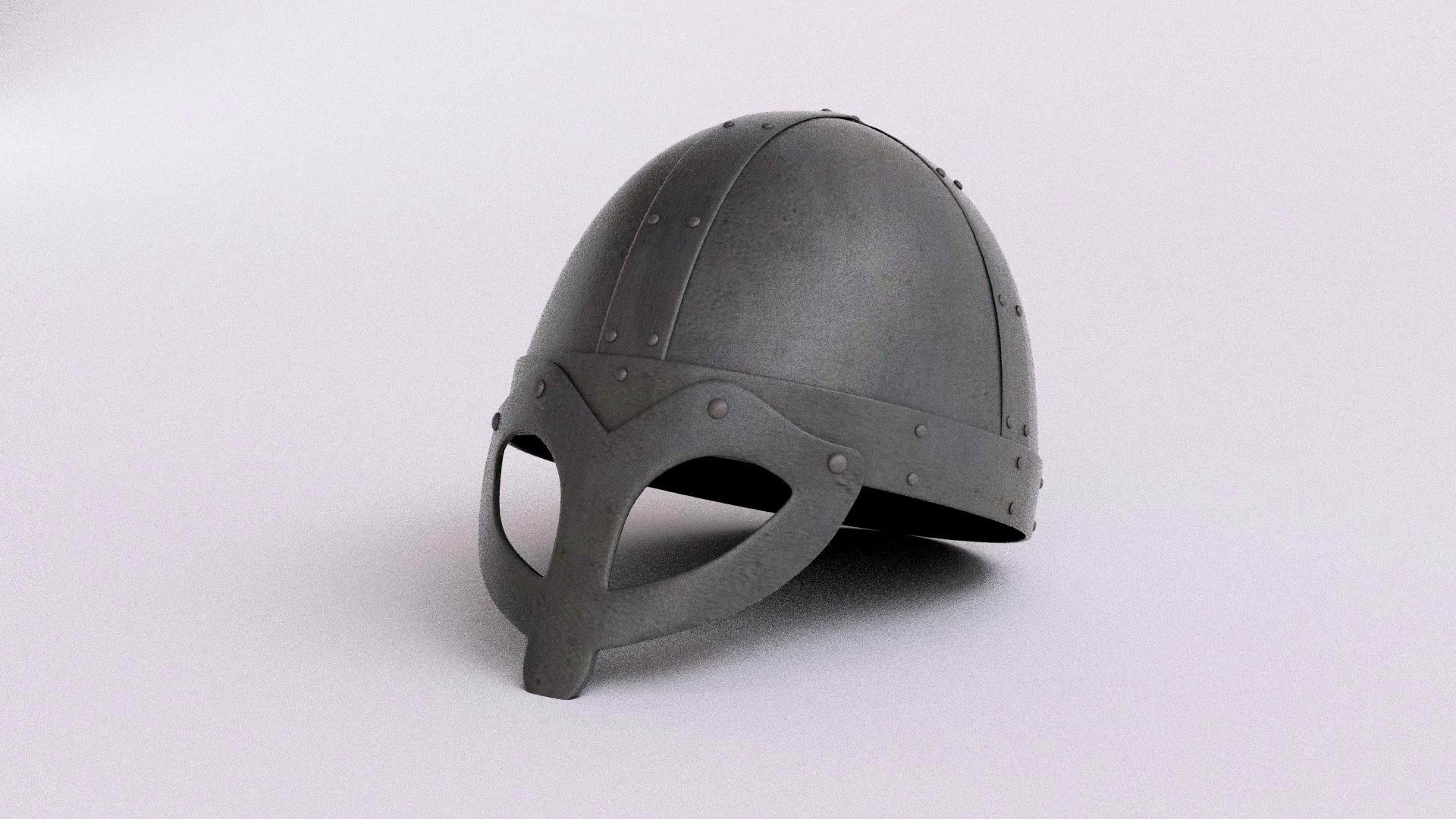 Viking Age Steel Helmet with fullface guard 3d model