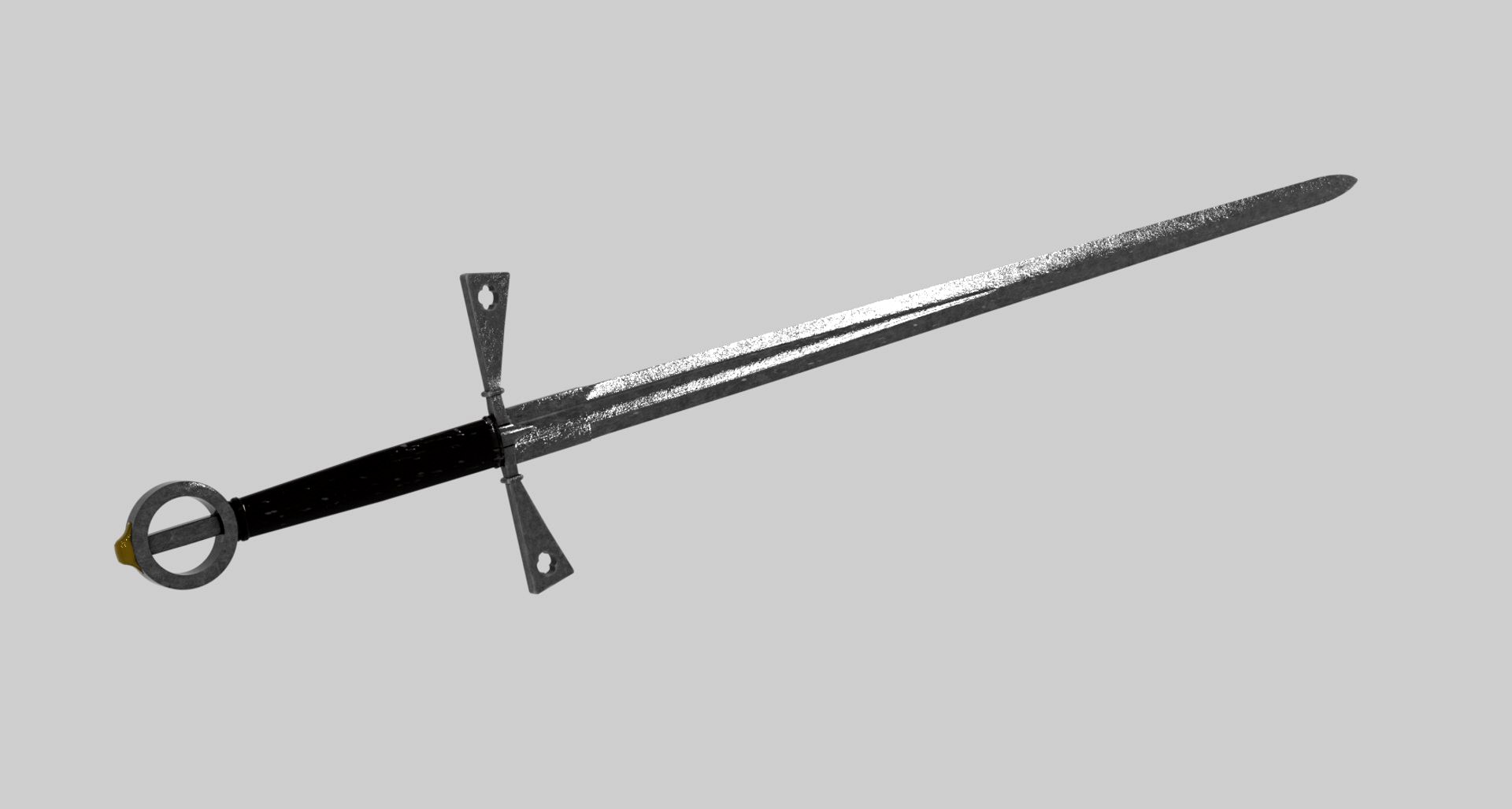 Medieval Sword Low Poly Textured 3d model
