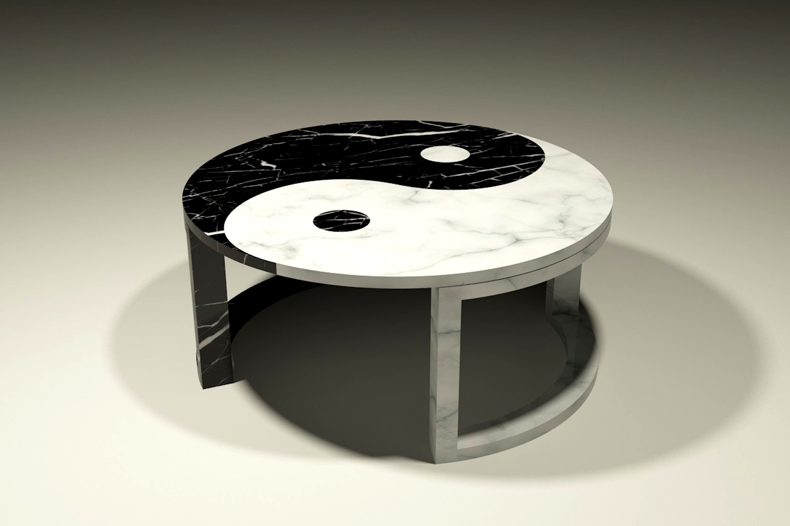 yin & yang marble coffee table 3d model