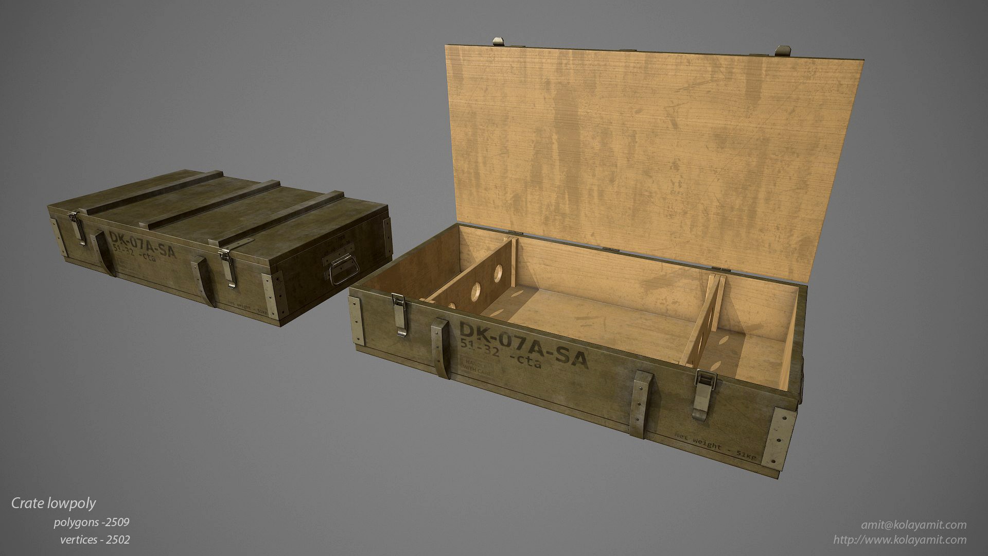 Crate Low Poly Game Ready 3d model