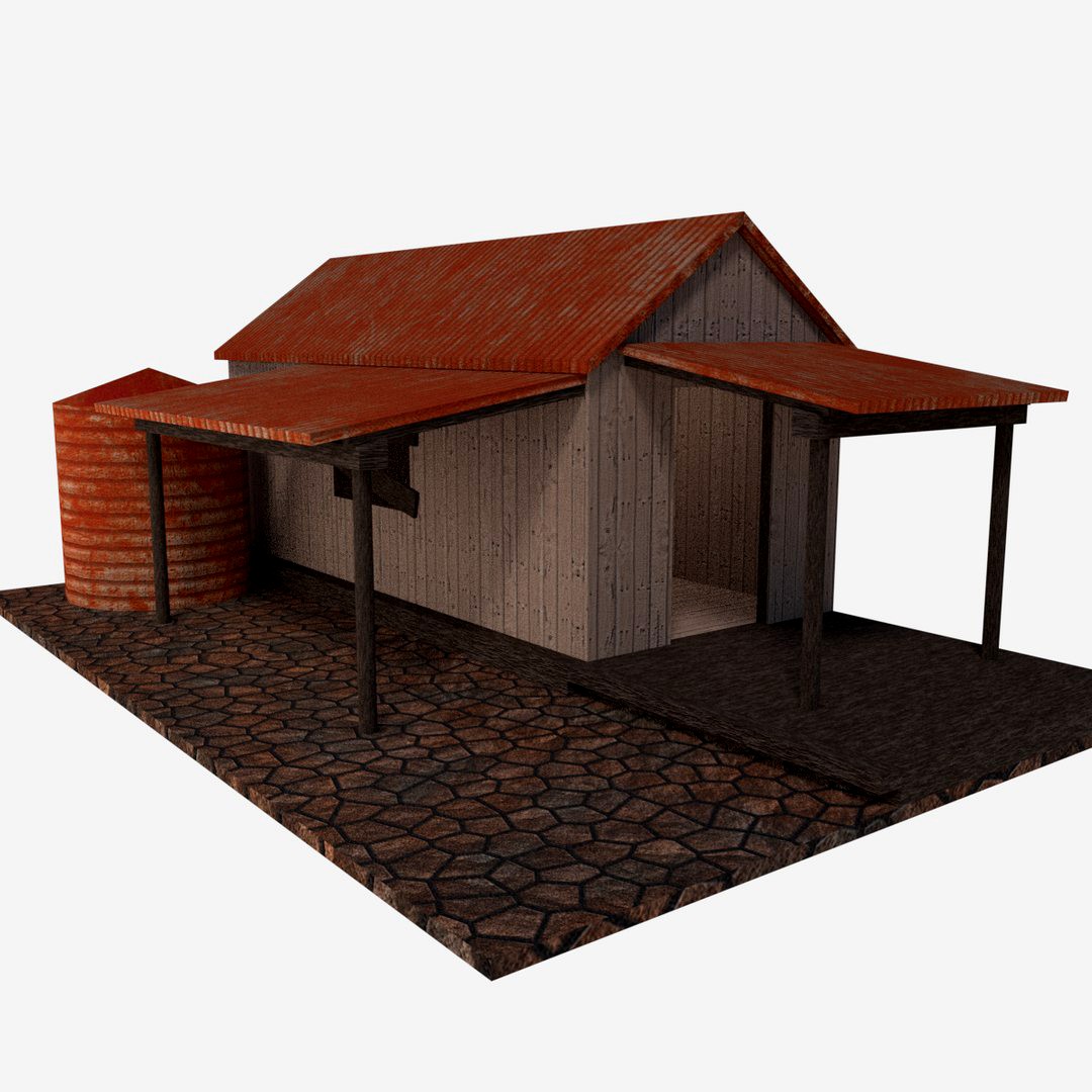 Rusty Old Shack - Game Ready 3d model