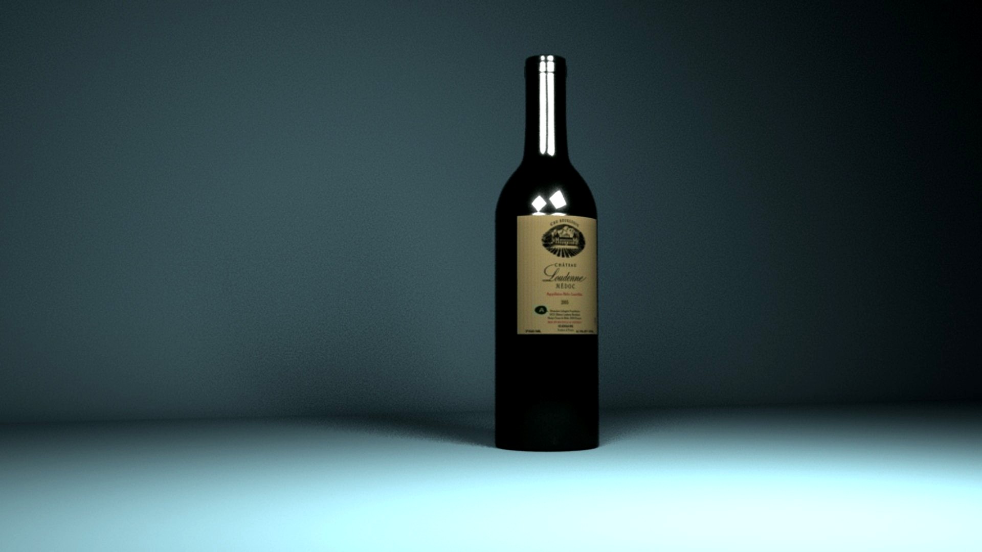 Wine bottle Low-poly 3D model