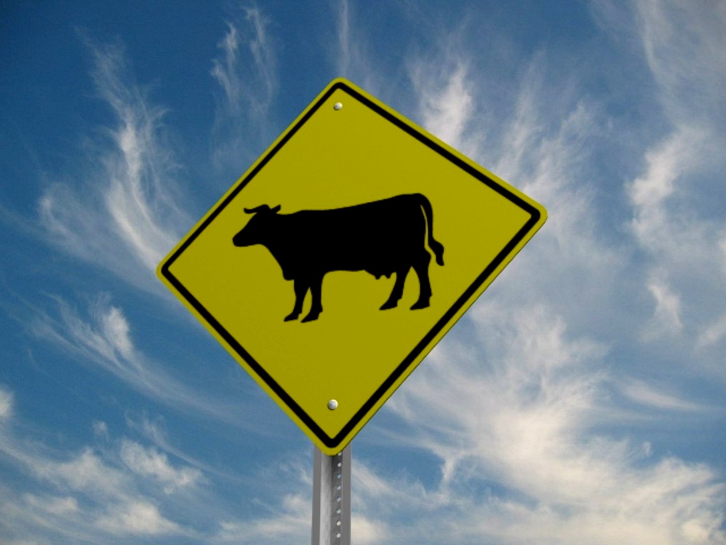 Cattle Crossing Road Sign 3d model