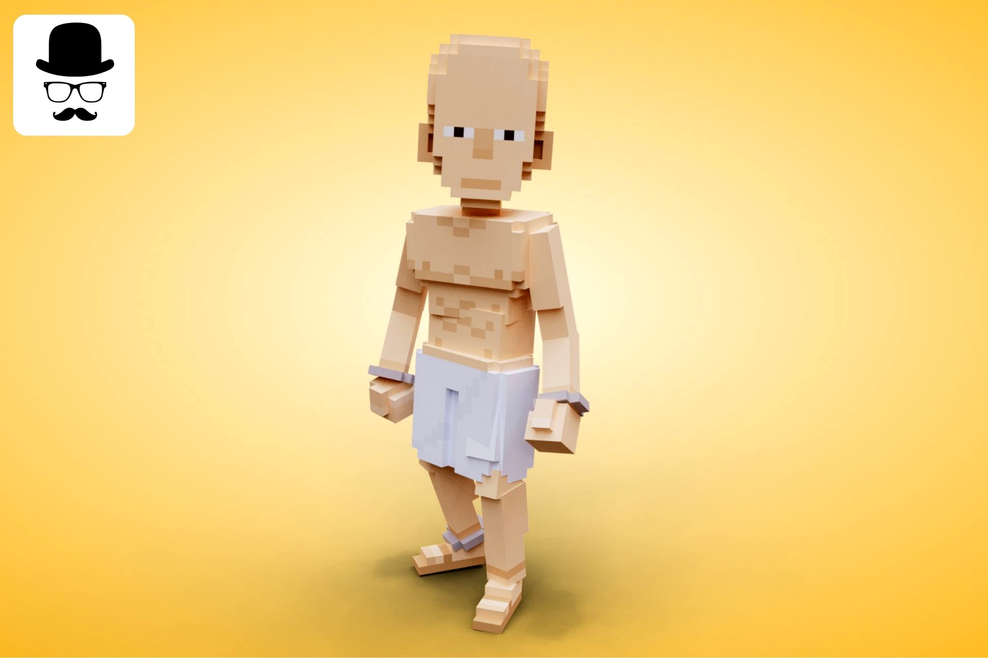 Voxel Slave Character 3d Lowpoly Model 7608