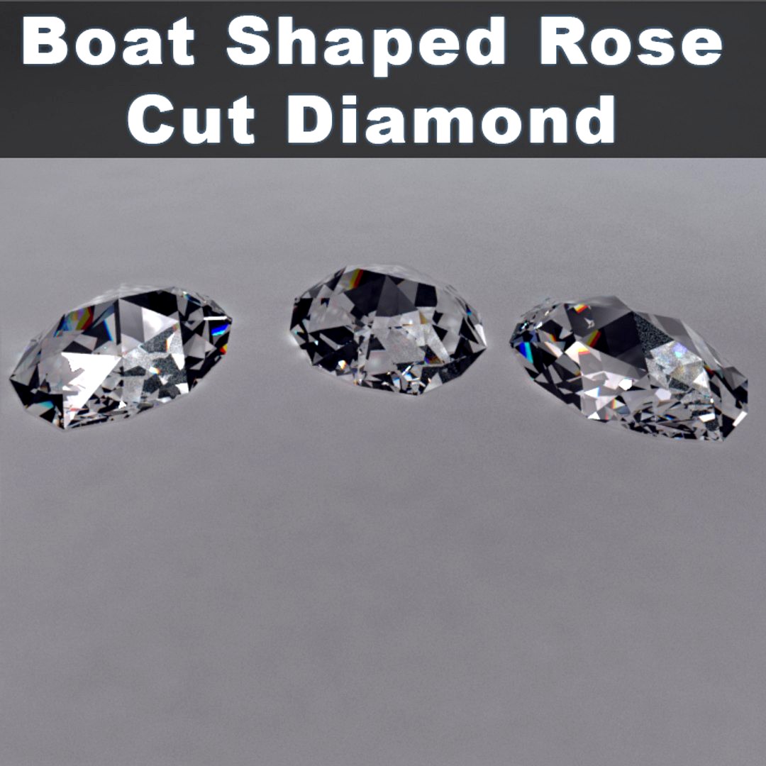 Boat Shaped Rose Cut Diamond 3d model