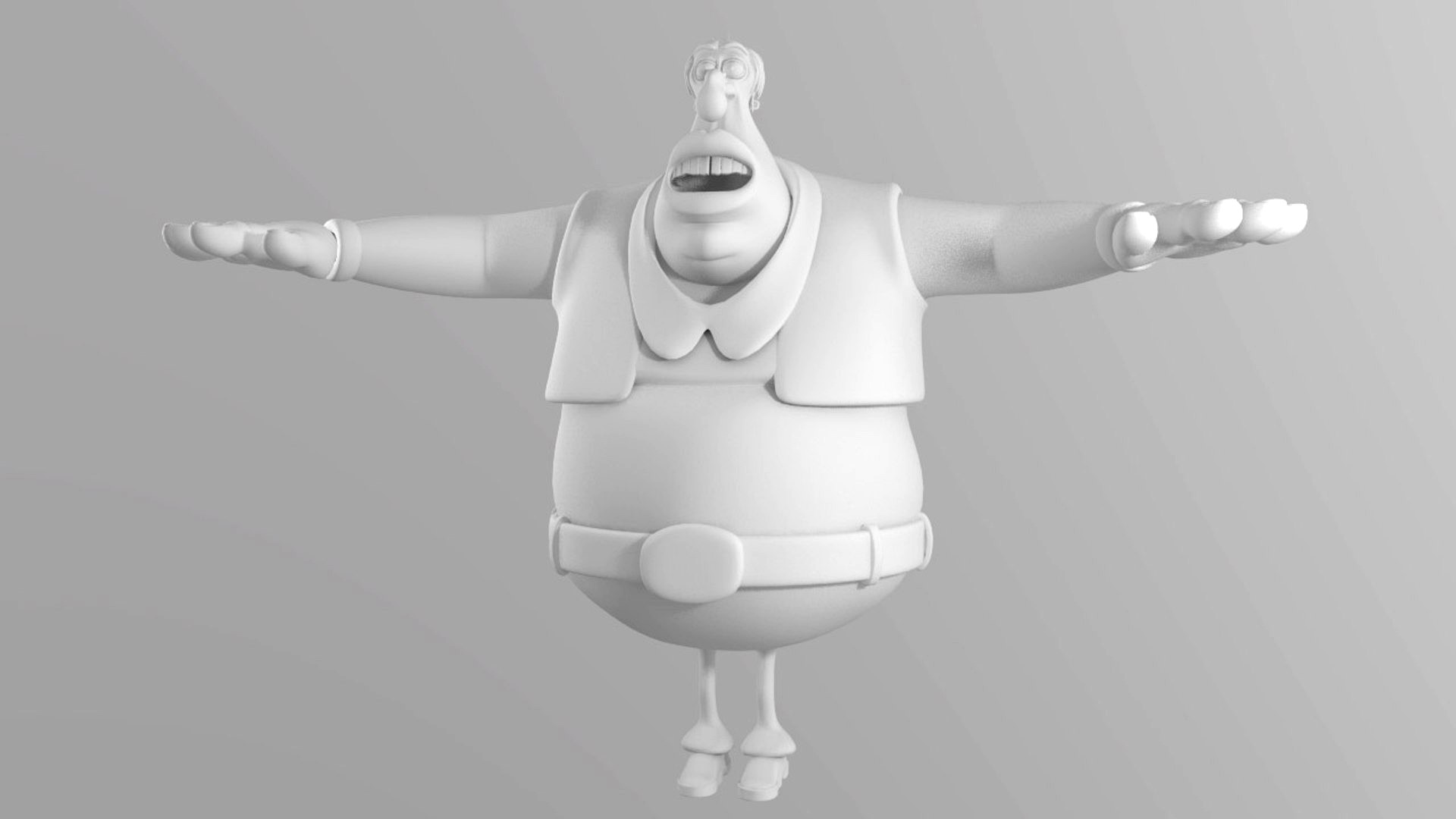 Cartoon fatman 3d model