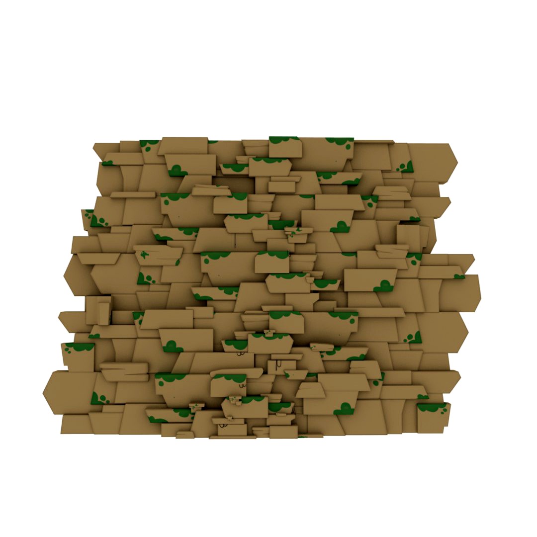 Cartoon rock wall 3d model