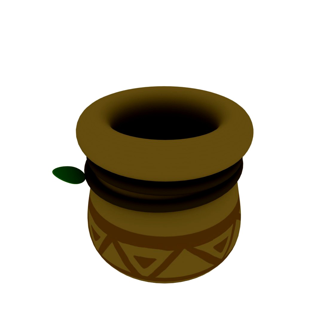 Cartoon clay pot 3d model