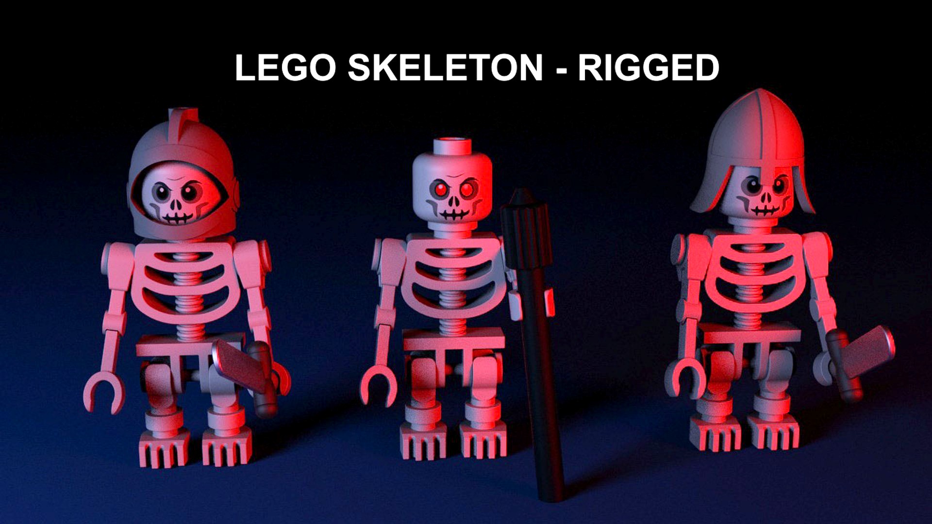 Lego Skeleton - Rigged 3d model