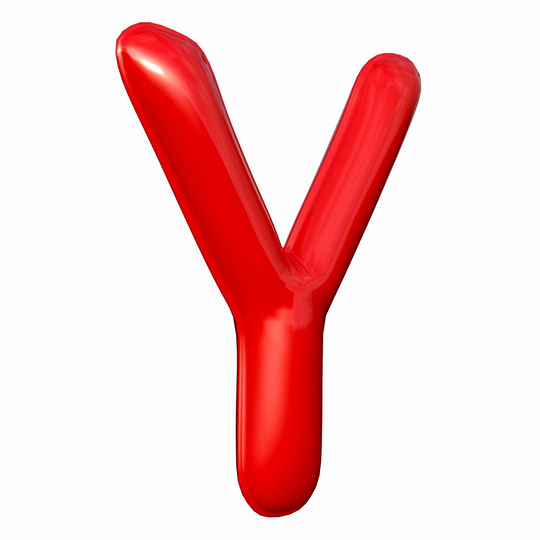 Foil Balloon Letter Y Red model 3d