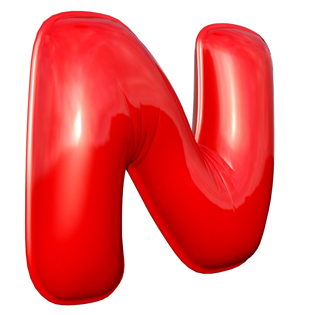 Foil Balloon Letter N Red model 3d