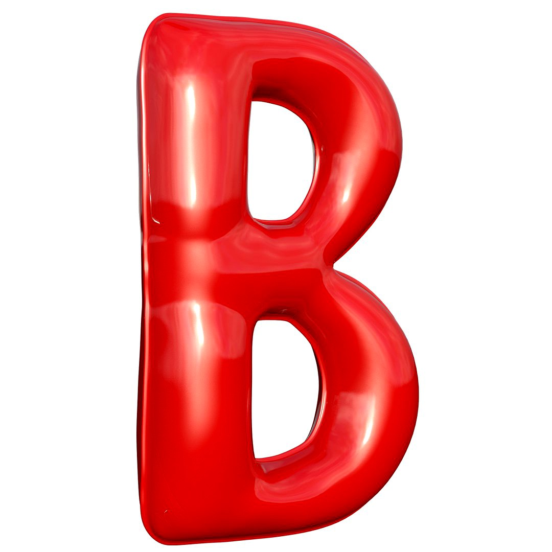 Foil Balloon Letter B Red model 3d
