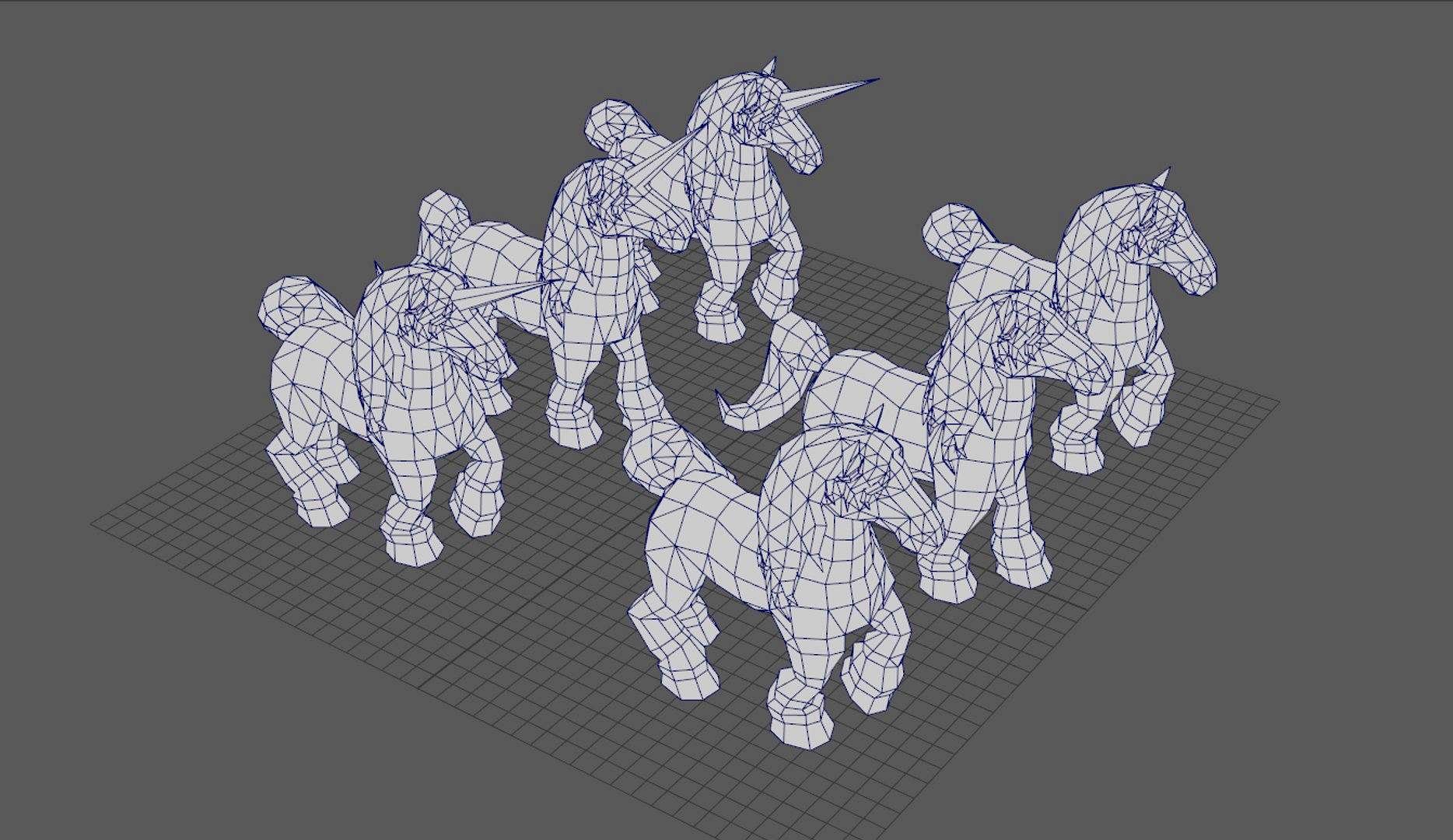 Horses animated character 3d model
