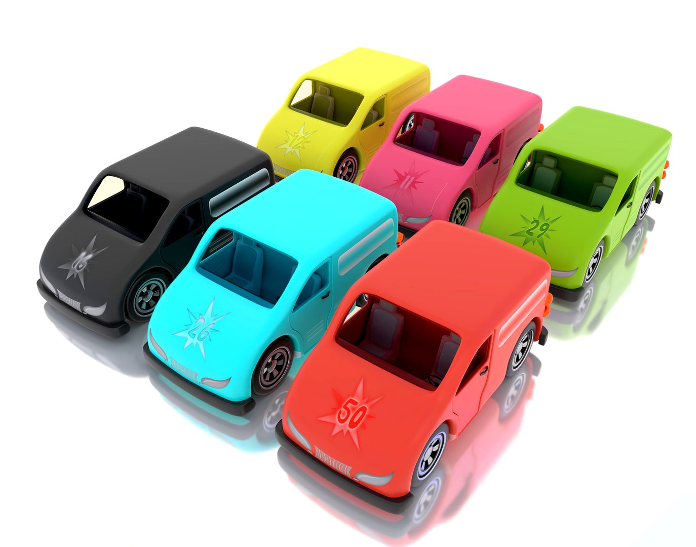 Toy Van with different textures 3d model