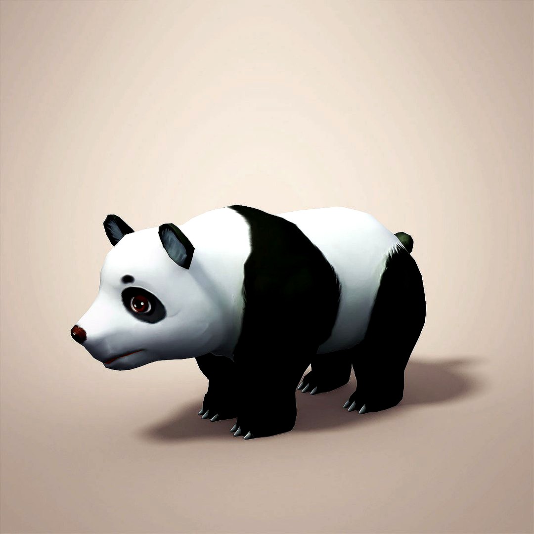 Cartoon panda model 3d