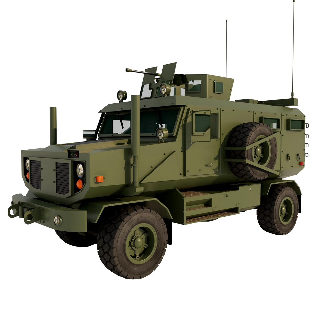 MRAP Armored Vehicle with interior 3d model