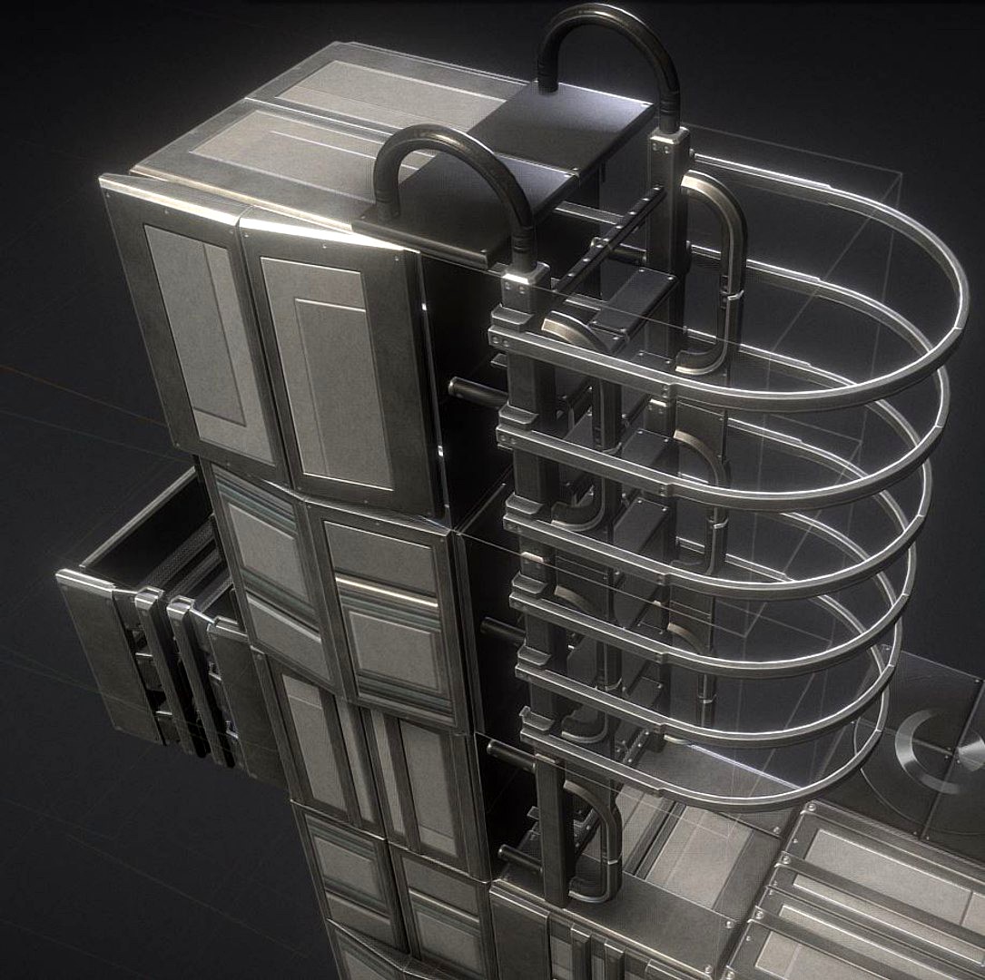 Sci-Fi Ladder Set Basic Version 3d model