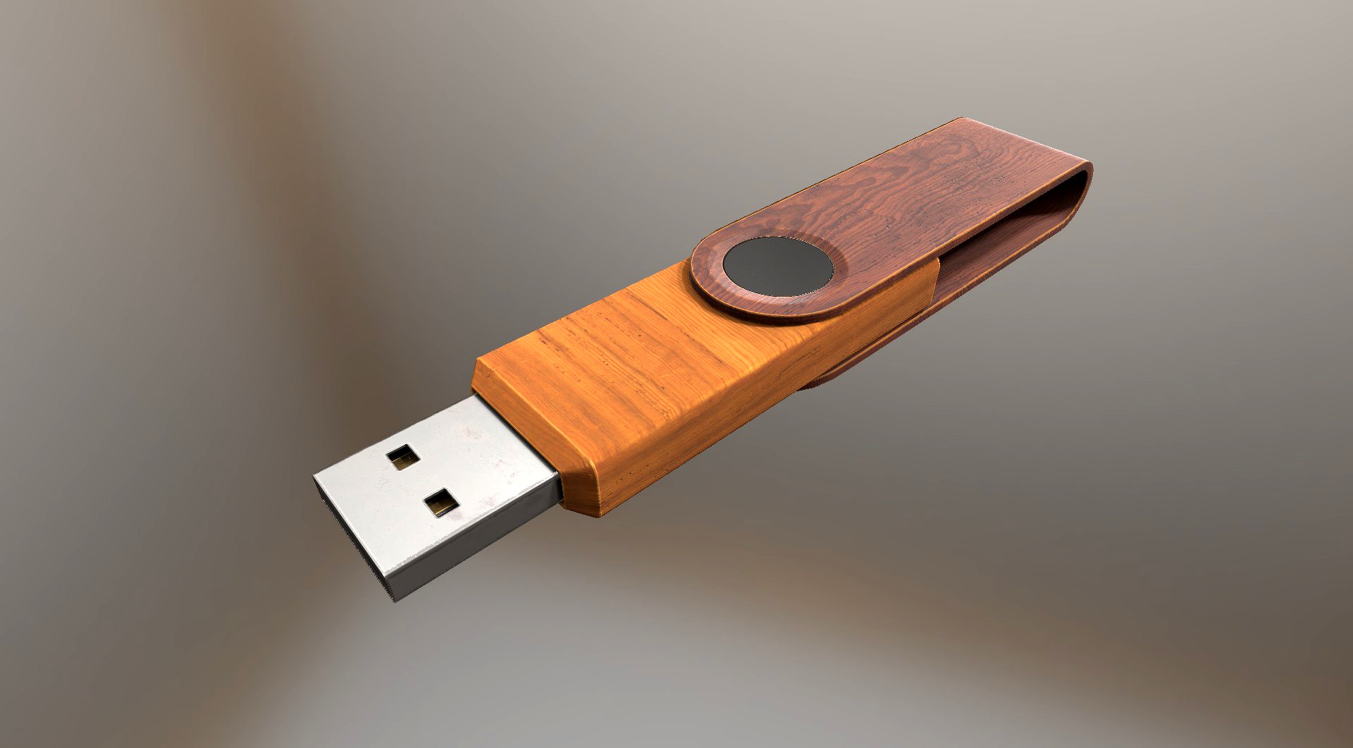 USB Stick Low Poly Wood Version 3d model
