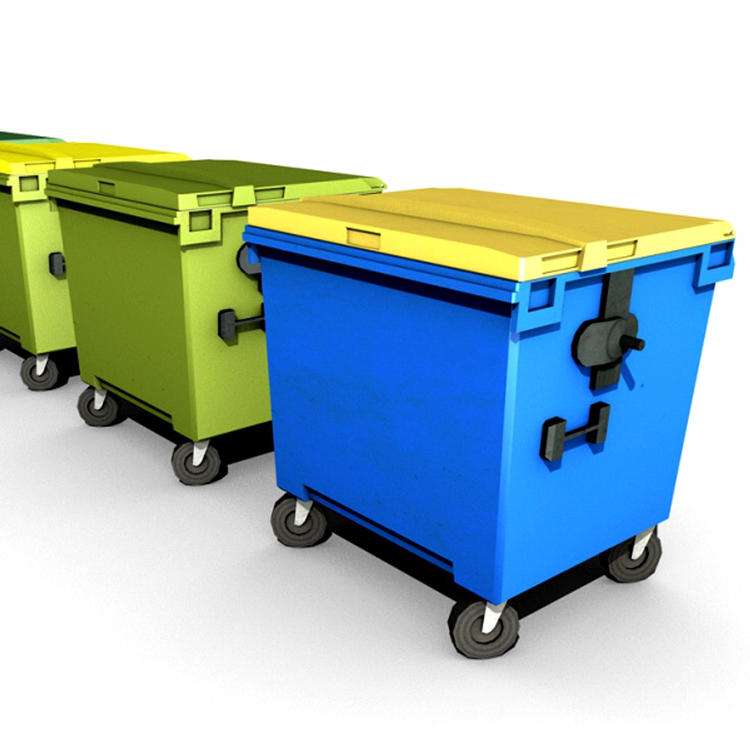 4 Garbage Containers 3d model
