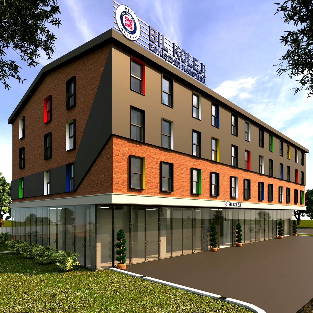 Modern Realistic Building Exterior Design 3d model