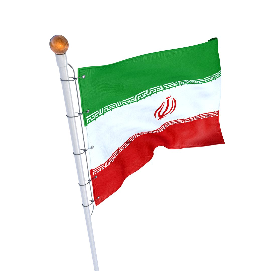 Flag Iran animated 3d model