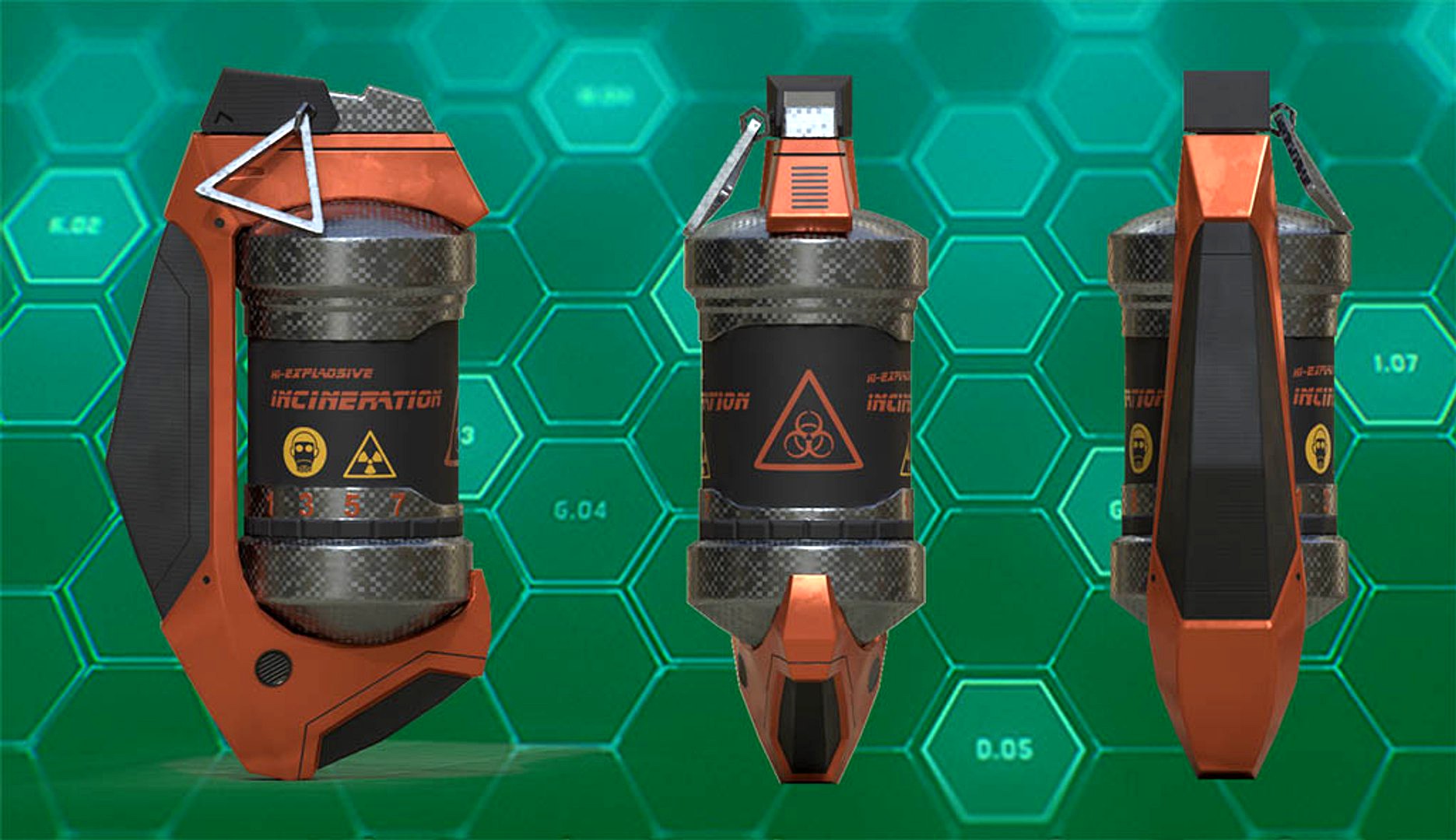 Sci Fi hand grenade 3d model