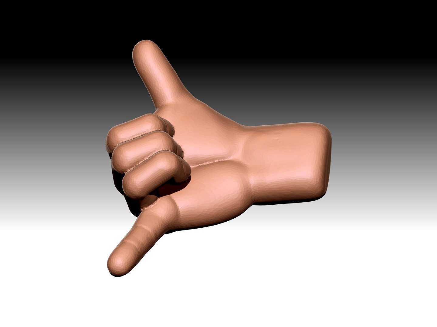 Shaka Hand Symbol Sing 3d model