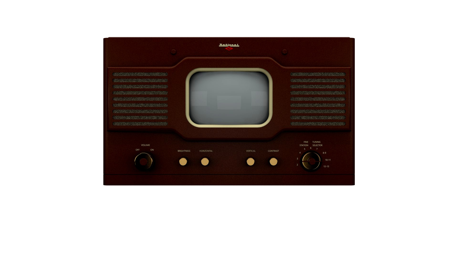 Vintage TV - National Model TV-7W Television (1948) 3d