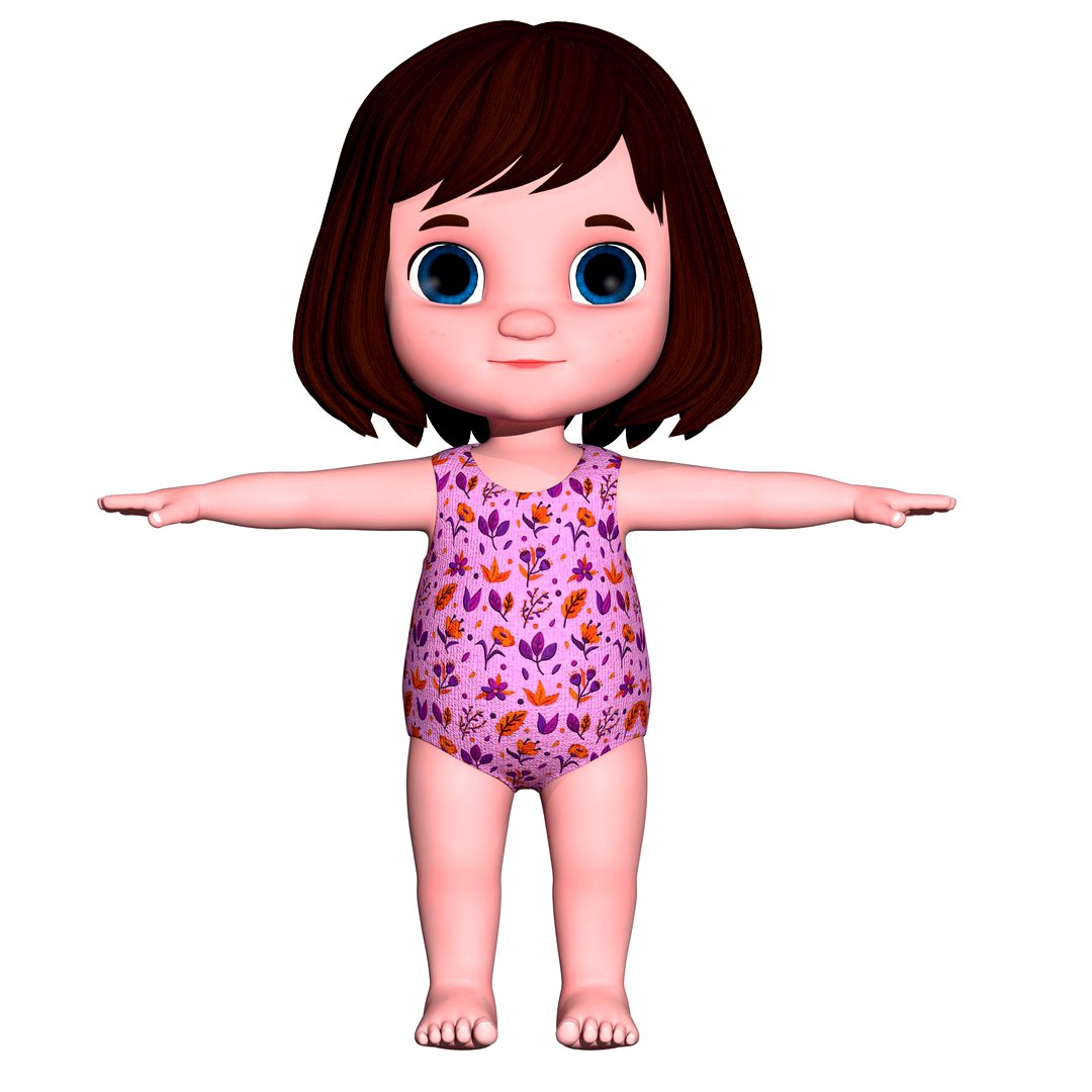 Cartoon Baby Girl 3d model