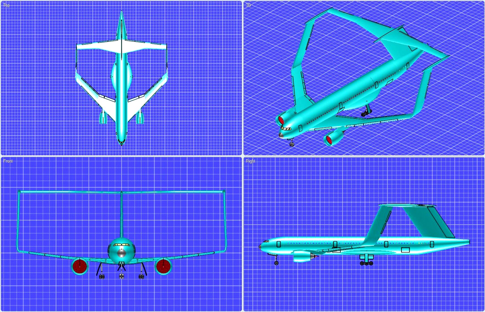 Box Wing Transport Aircraft (BWTA) Solid Assembly Model 3d