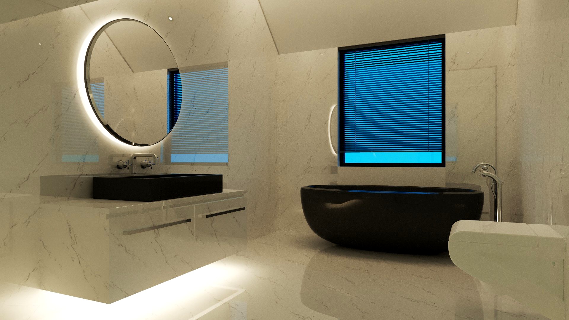 Realistic Bathroom 3D Model Scene