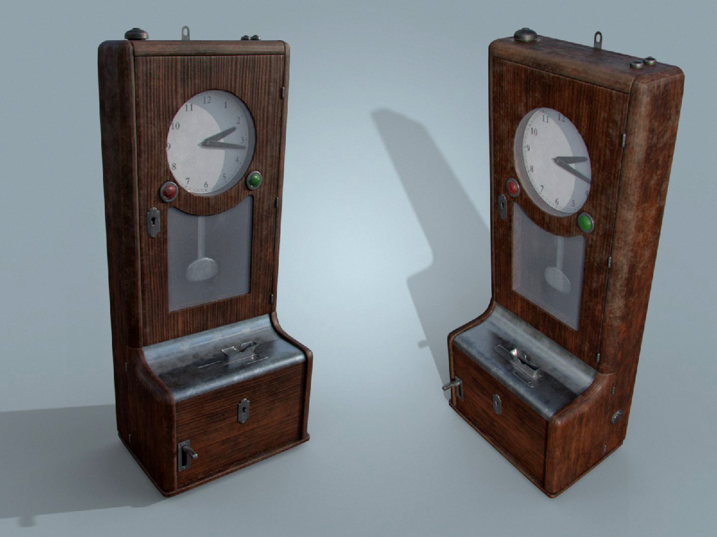 Vintage Time Recorder 3d model