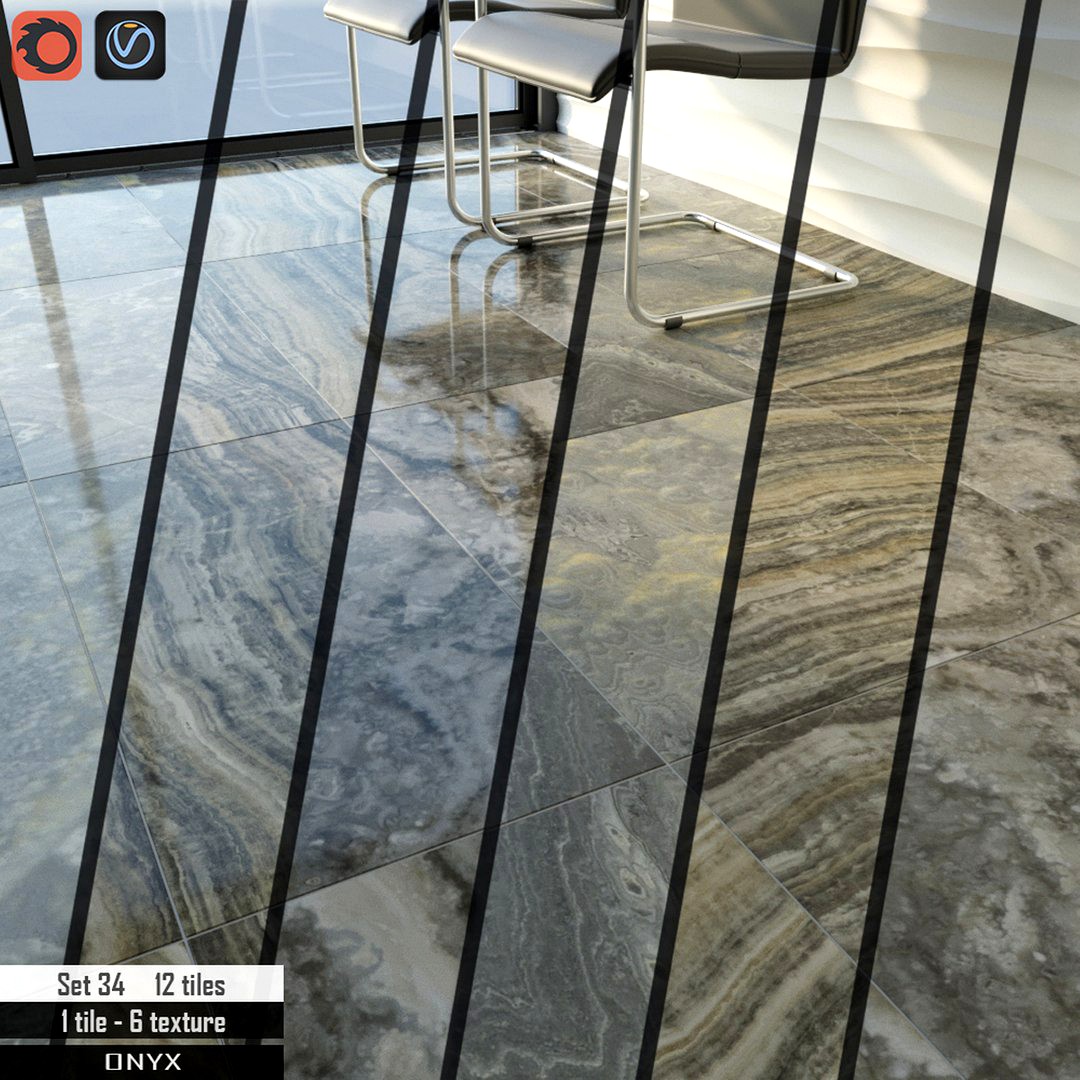 Stone tile Set 34 3d model