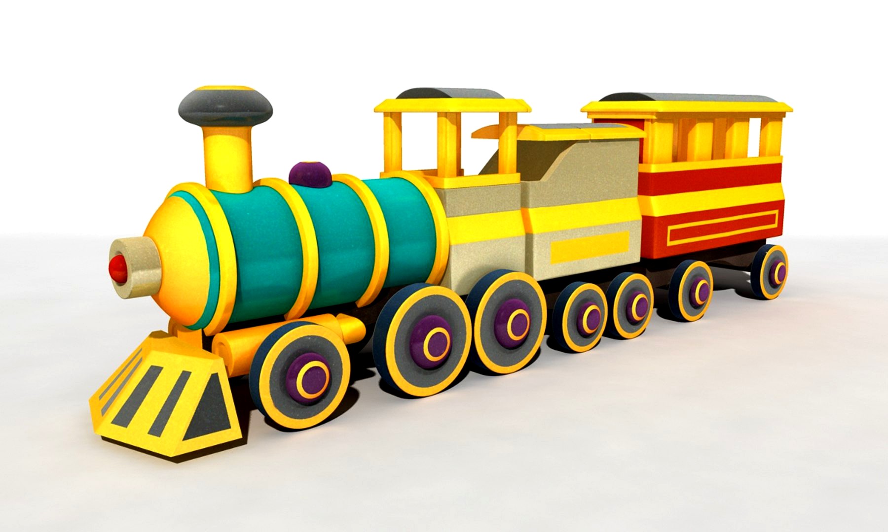 Cartoon Train 2 3d model