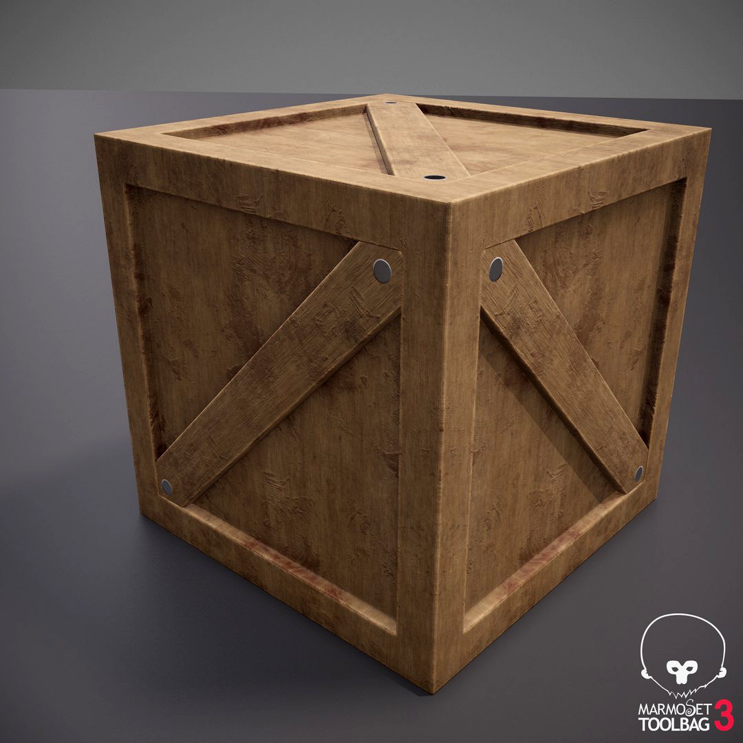 Low-Poly Medieval Wooden Crate 3d model