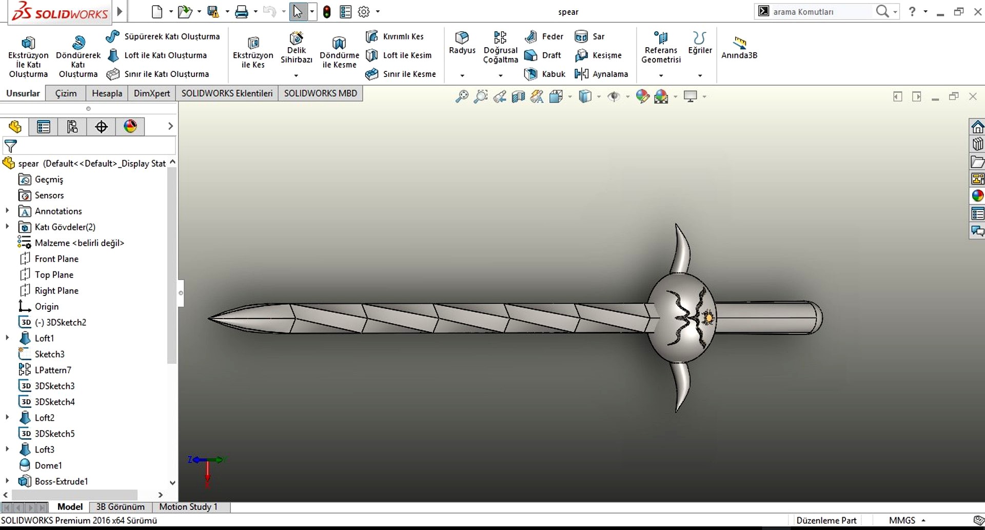 Sword VR / AR / low-poly 3D model