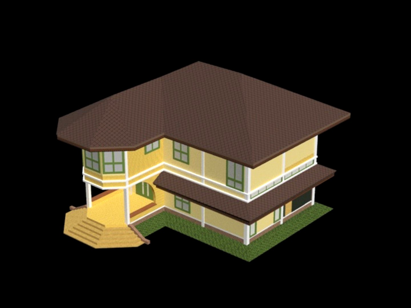House in colonial style 3d model