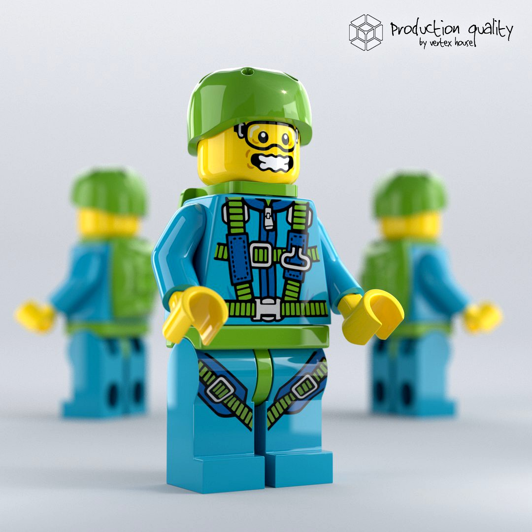 Lego Sky Diver Figure 3d model