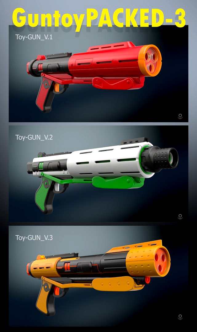 Gun Toy #Packed 3 3d model