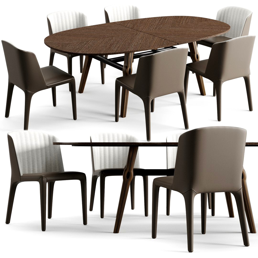 Giorgetti Dining Table Ago And Chair Bicolette 3d model