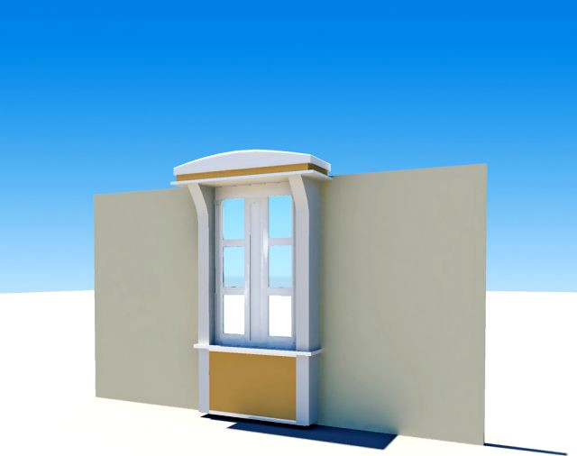 Architectural window and Lindle 3D Model