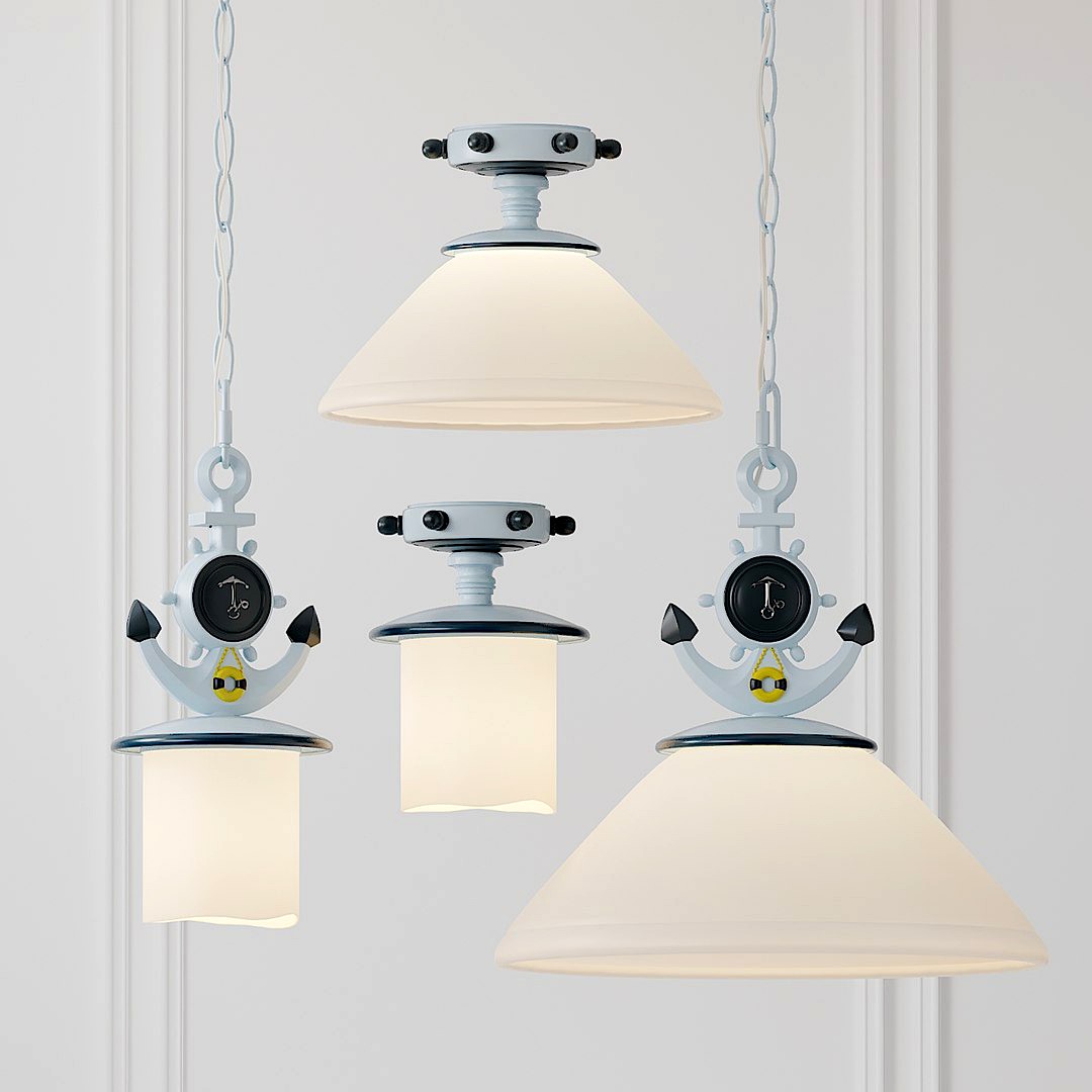 Adjustable Cylinder Flared Anchor Kids Pendant Light 3d model